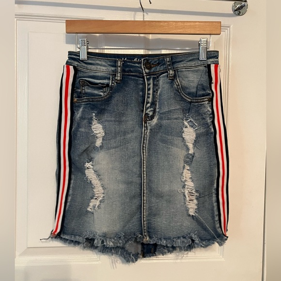 Skirts | Denim Ripped Skirt | Poshmark